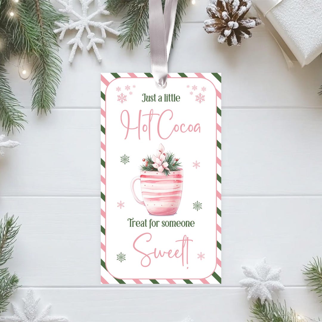 Hot Cocoa Christmas Gift Tags Printable Treat Tags Hot Chocolate Tag ...