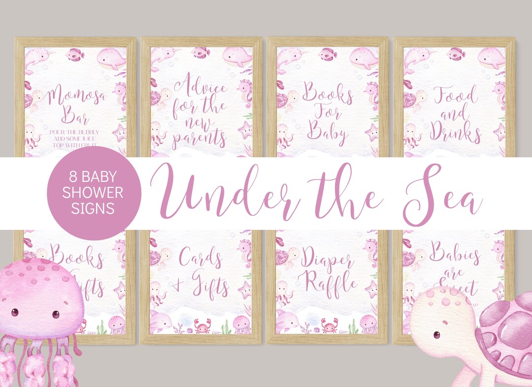 Under the Sea Signs Editable Printable Baby Shower Sign Bundle Digital ...