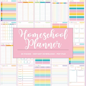 Homeschool Planner - Printable - Lesson Planner - Weekly Planner ...
