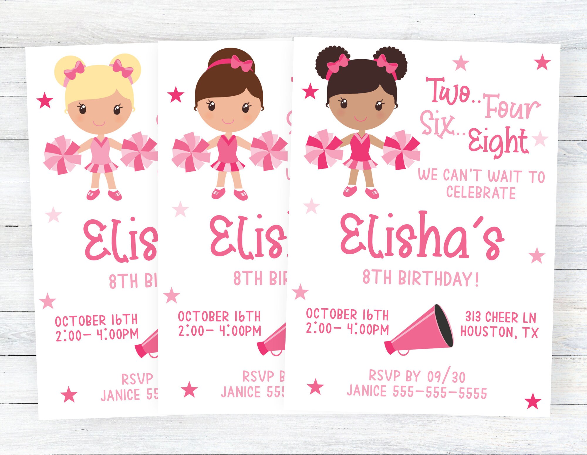 Cheerleader Invitation Printable Editable Invitation - Etsy