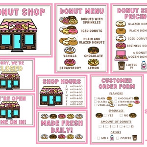 Dramatic Play - Printables - Donut Shop - Pretend Play - Instant ...