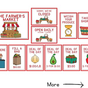 Dramatic Play - Printables - Farmer's Market - Pretend Play - Instant ...