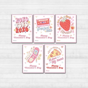 Retro Valentine Cards Printable Groovy School Valentine Class Party ...