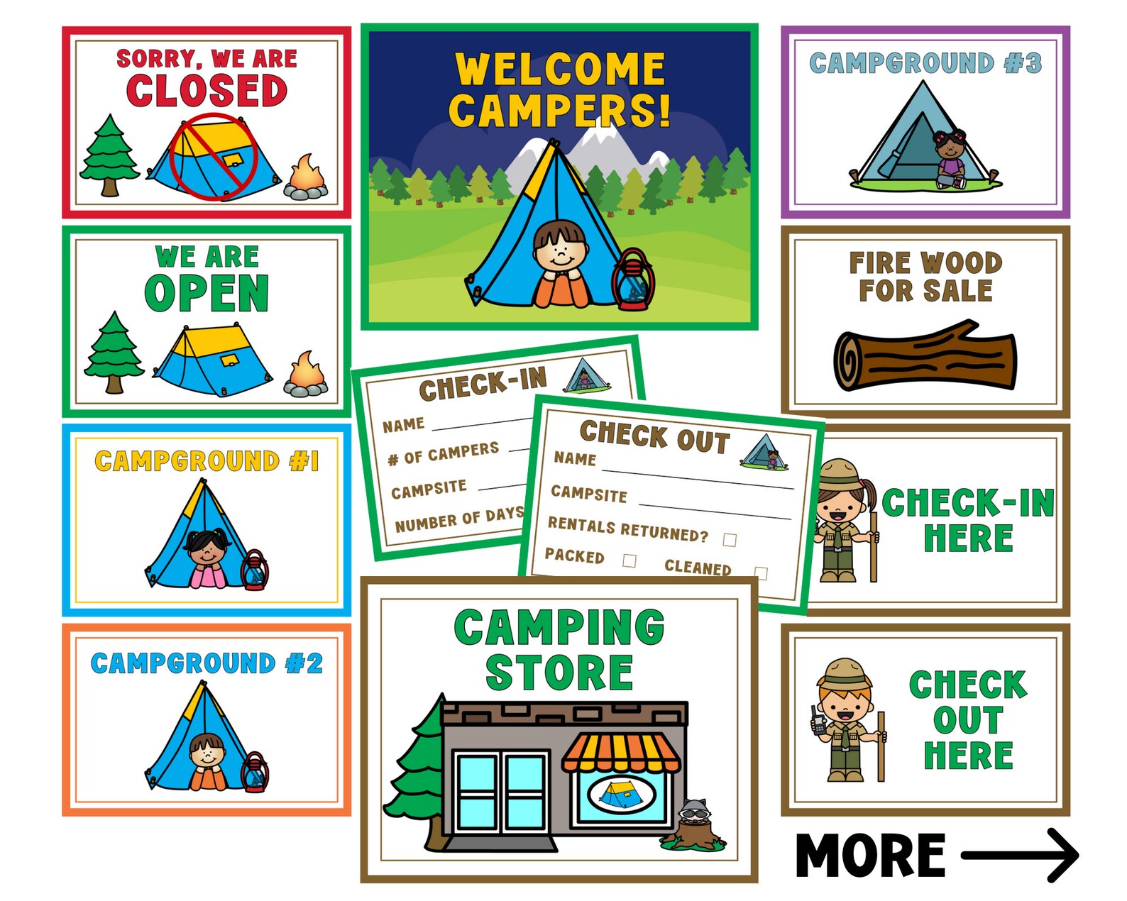 Dramatic Play - Printables - Camping - Pretend Play - Instant Download ...
