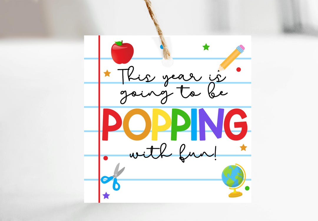 Popping Tag - Printable - Back to School - Instant Download - Student ...
