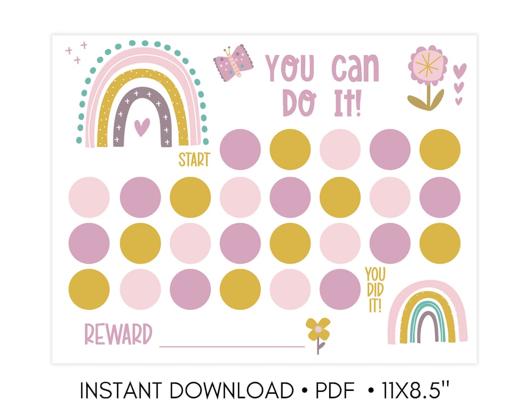 Reward Chart - Rainbow - Chore Chart - Behavior Chart - Potty Training ...