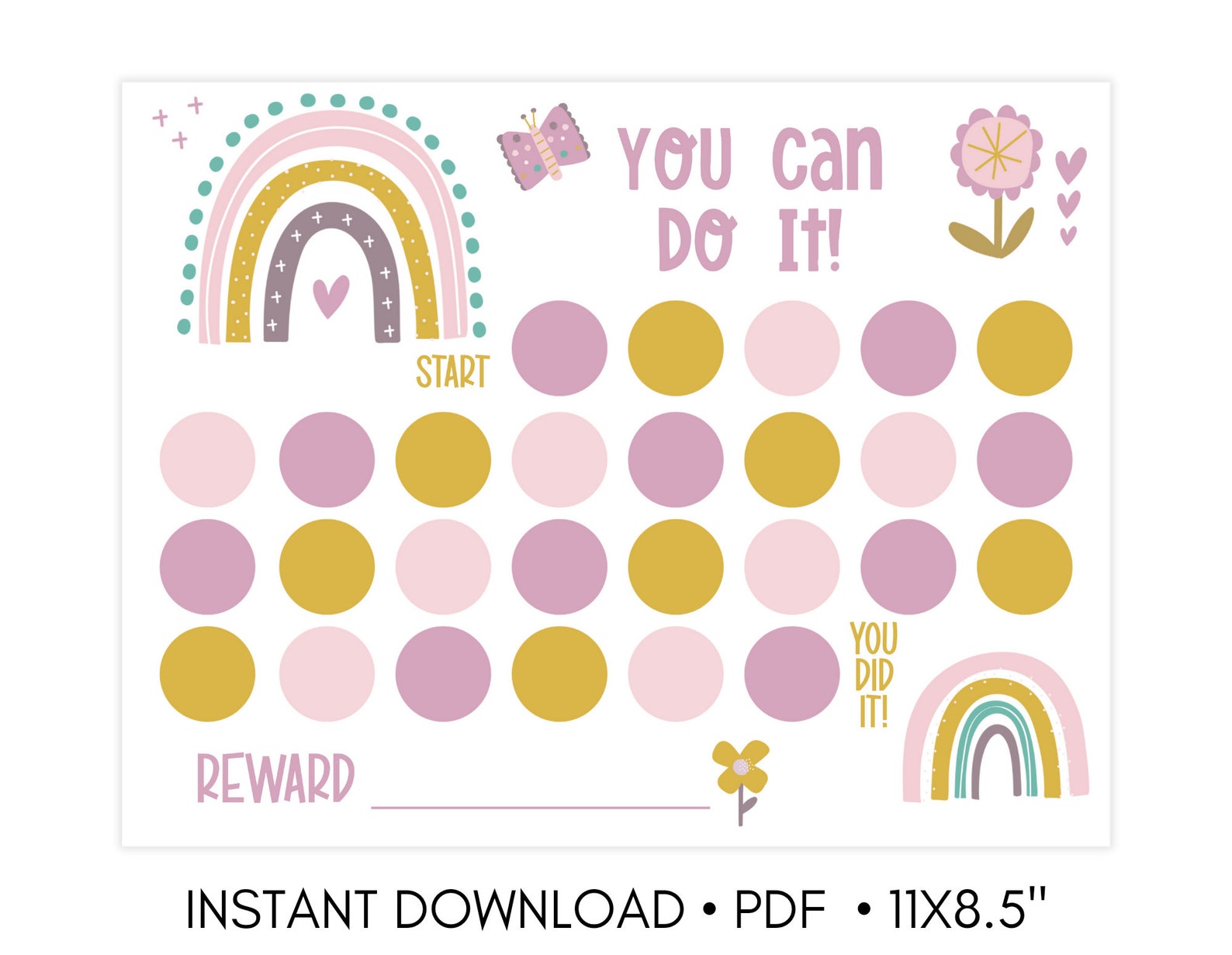 Reward Chart Rainbow Chore Chart Behavior Chart Potty - Etsy