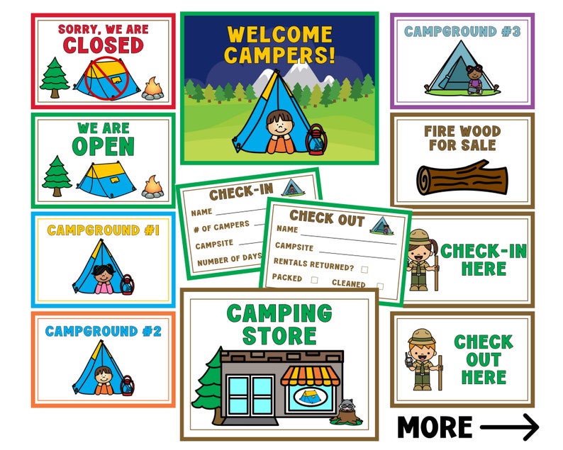 Dramatic Play - Printables - Camping - Pretend Play - Instant Download ...