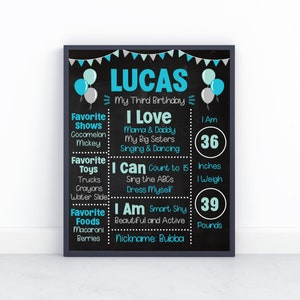 Chalkboard Sign Printable Editable Birthday Milestone Board Digital ...