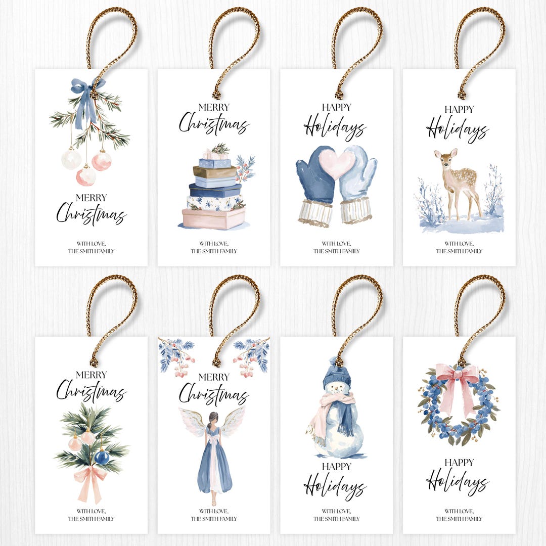 Editable Christmas Gift Tags - Printable - Canva Template - Digital ...