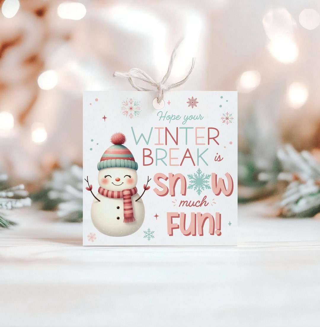 Cute Gift Tag - Winter - Christmas - Printable - Class Favor Tags ...