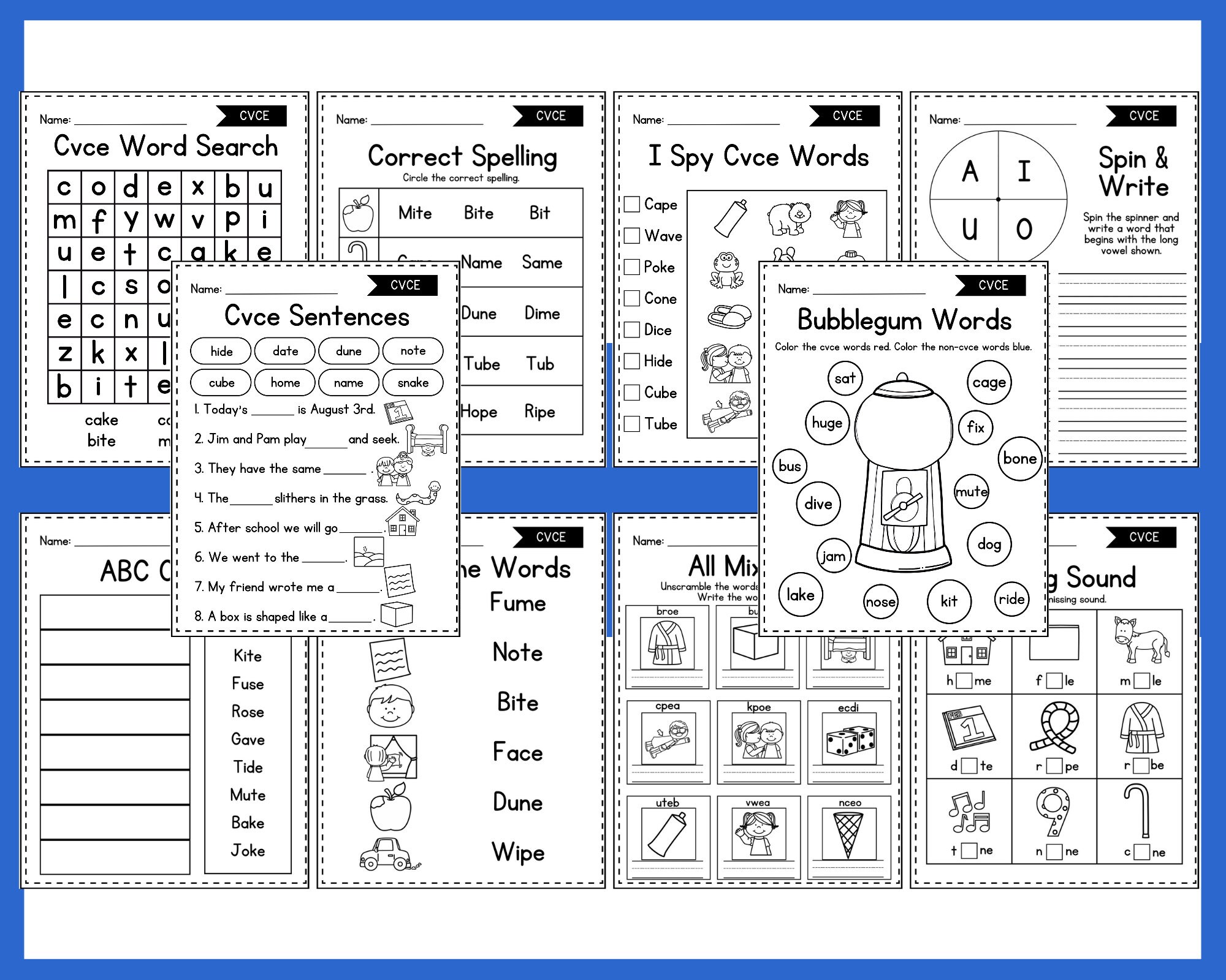Cvce Worksheets - Printable - Homeschool - Teacher Resources - Instant ...