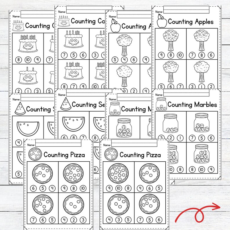Number Worksheets - Printable - Kindergarten - Numbers to 10 - Math ...