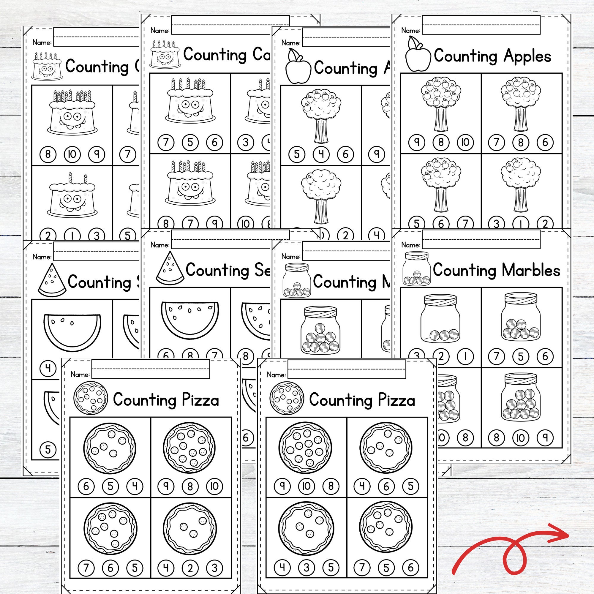 Number Worksheets - Printable - Kindergarten - Numbers to 10 - Math ...