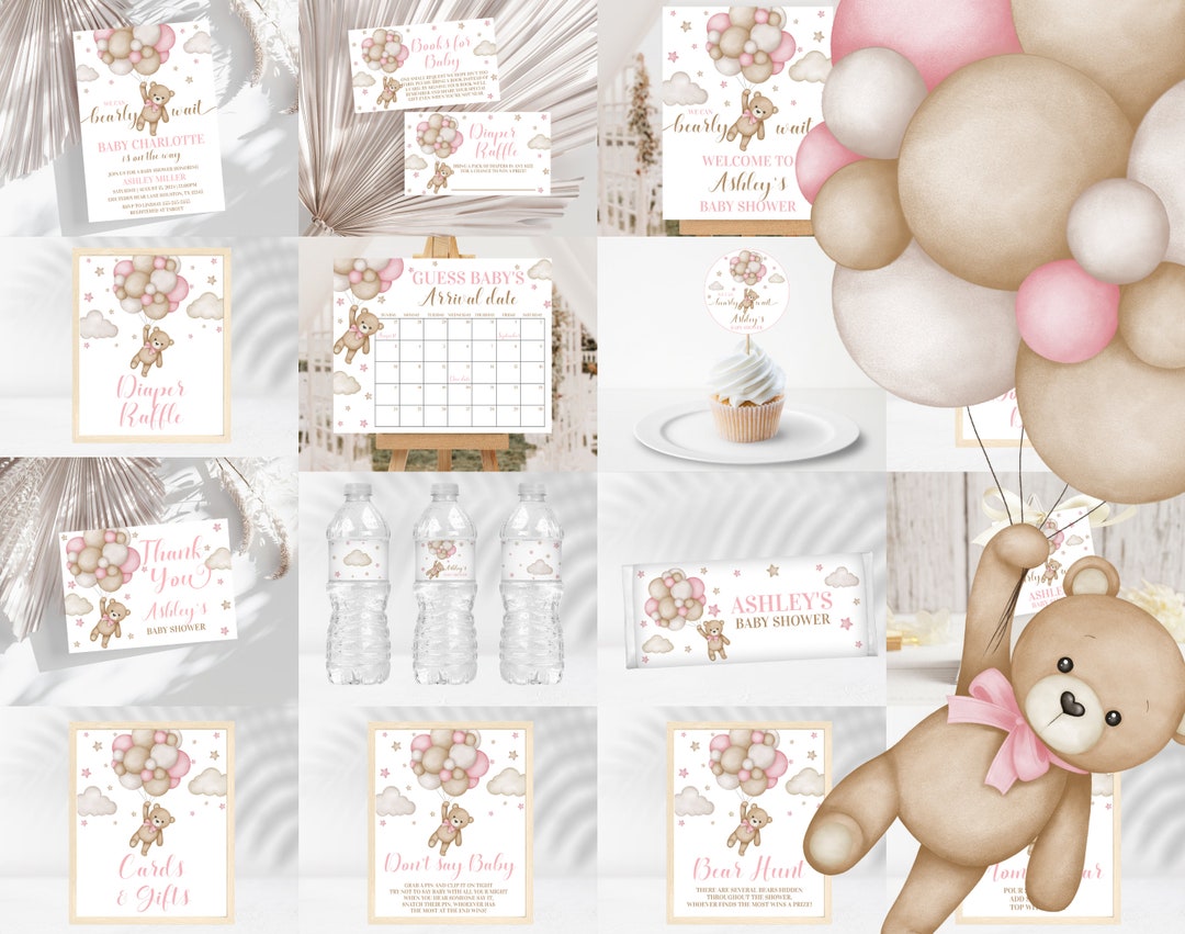 Bear Baby Shower Bundle - Editable - Printable - Decorations ...