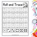 Roll and Trace Worksheet Alphabet Printable Dice Game Kindergarten Prek ...