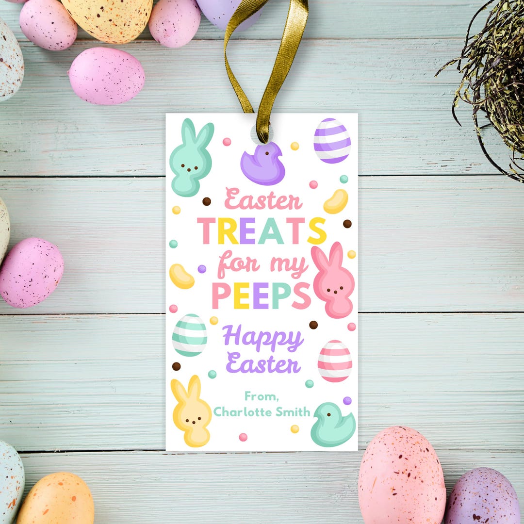Cute Easter Gift Tag - Editable - Printable - Easter Treat Tags ...
