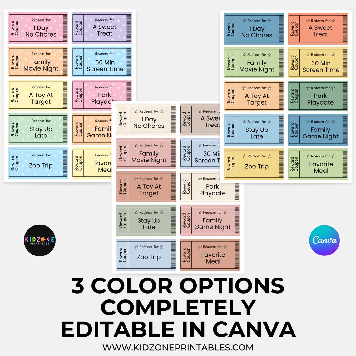 Editable Kids Coupons - Reward - Printable - Chore Coupons - Digital ...