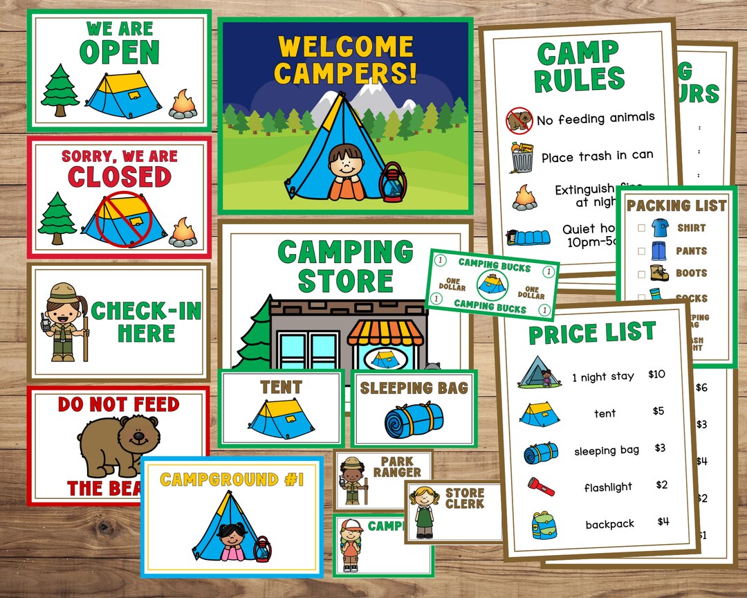 Dramatic Play - Printables - Camping - Pretend Play - Instant Download ...