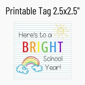Bright School Year Tag - Printable - Instant Download - Back to School ...