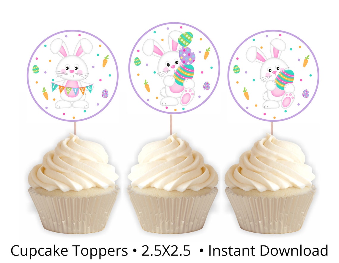 Easter Cupcake Toppers Instant Download Printable Easter - Etsy