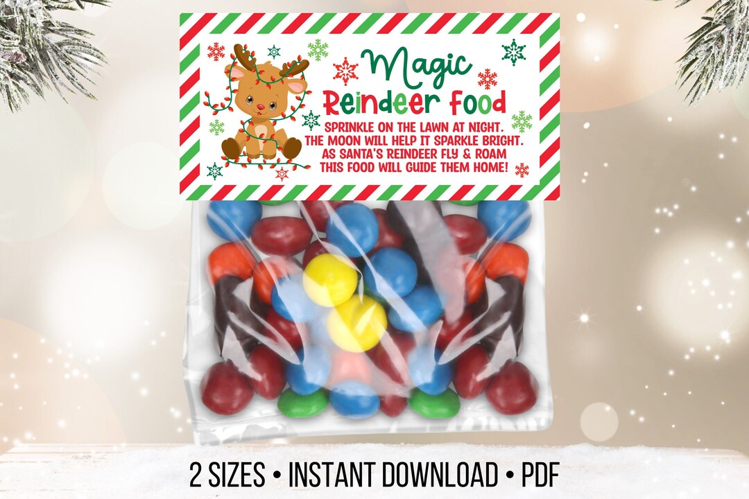 Magic Reindeer Food - Bag Topper - Printable - Instant Download ...