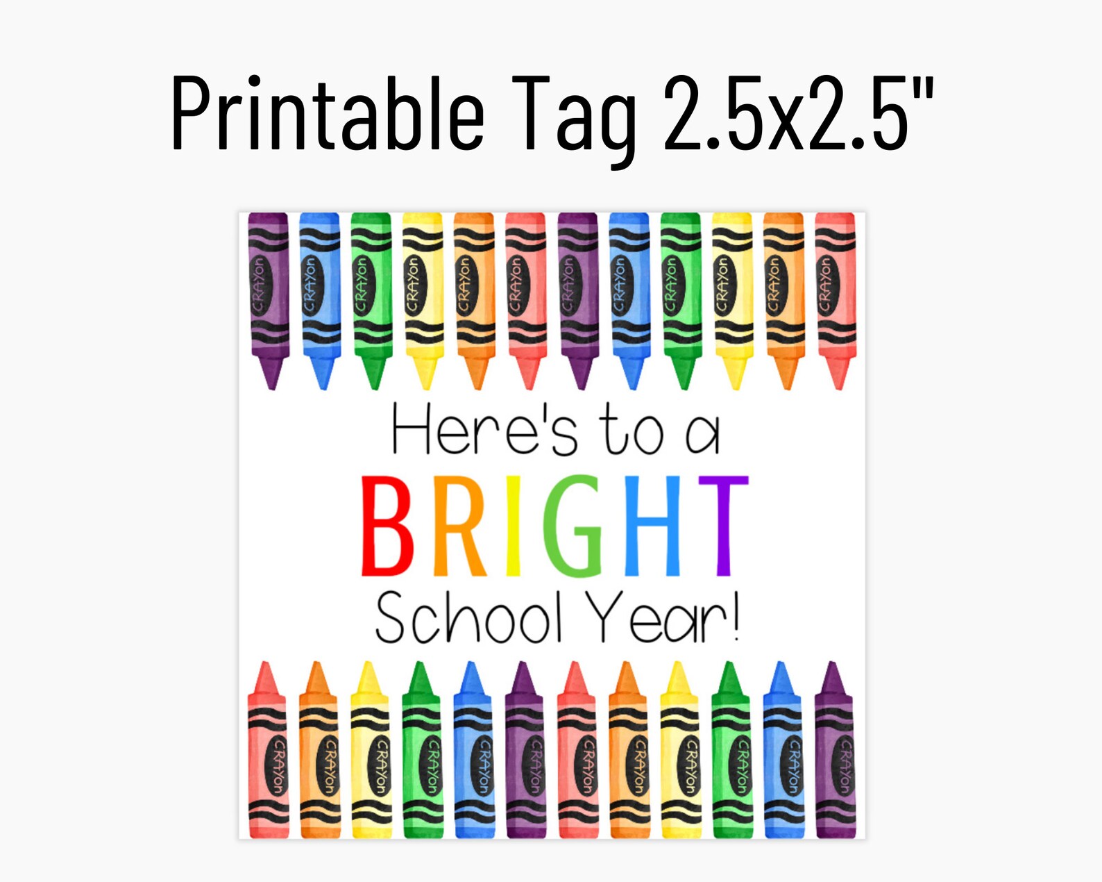 Printable Tags Back to School Instant Download Bright - Etsy