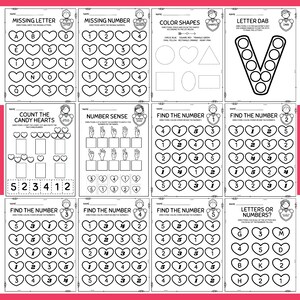 Preschool Pack - Printable - February - Math - Letters - Instant ...