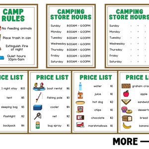 Dramatic Play - Printables - Camping - Pretend Play - Instant Download ...