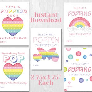 Pop It Valentine Cards - Printable - Instant Download - Valentine's Day ...