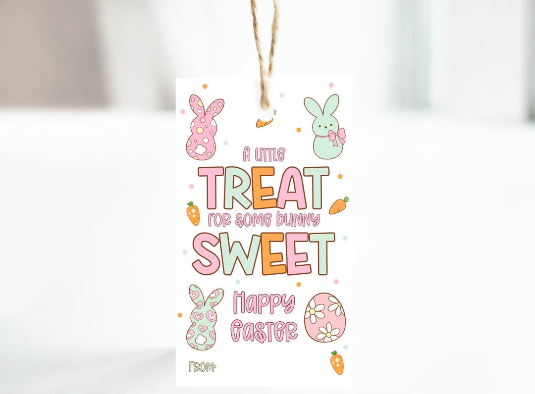 Printable Easter Treat Tags Instant Download Cute Easter Gift Tags ...