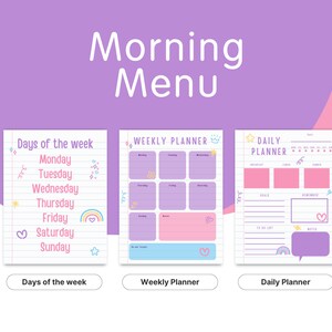 Elementary Morning Menu - Printable - Homeschool - First Grade - Second ...
