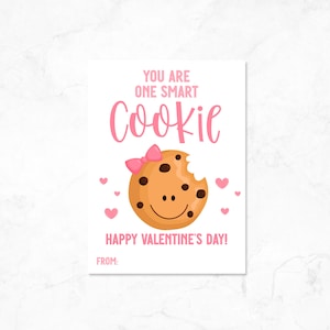 Printable Cookie Valentine - Kids Valentine Card - Instant Download ...