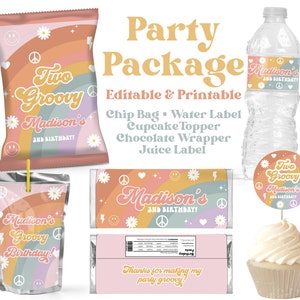 Groovy Birthday Party Package Bundle Editable - Etsy