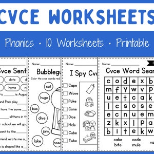 Phonics Worksheets My First CVC Sentences for Kindergarten and - Etsy ...
