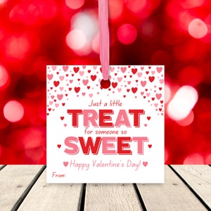 Sweet Treat Tag Valentine's Day Printable Kids Valentines School ...