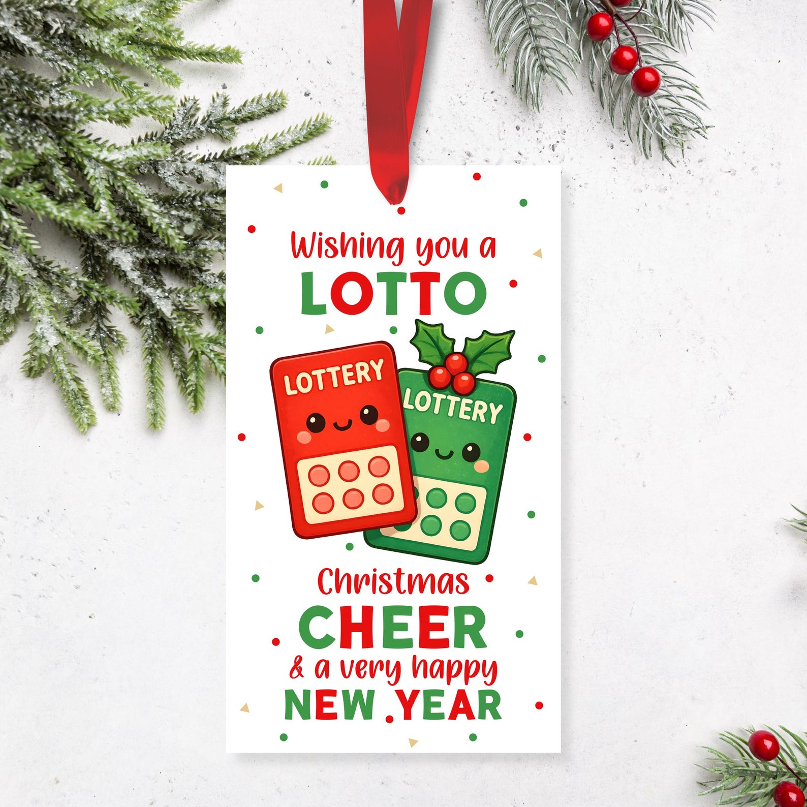 Christmas Lotto Tags - Christmas Gift Tags - Printable - Lottery Favor ...