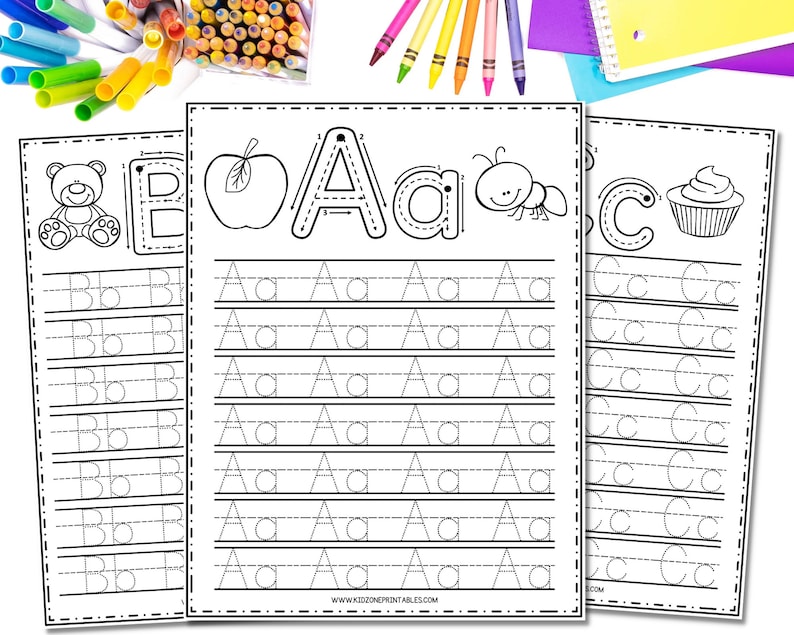 Alphabet Tracing Worksheets Printable Instant Download - Etsy