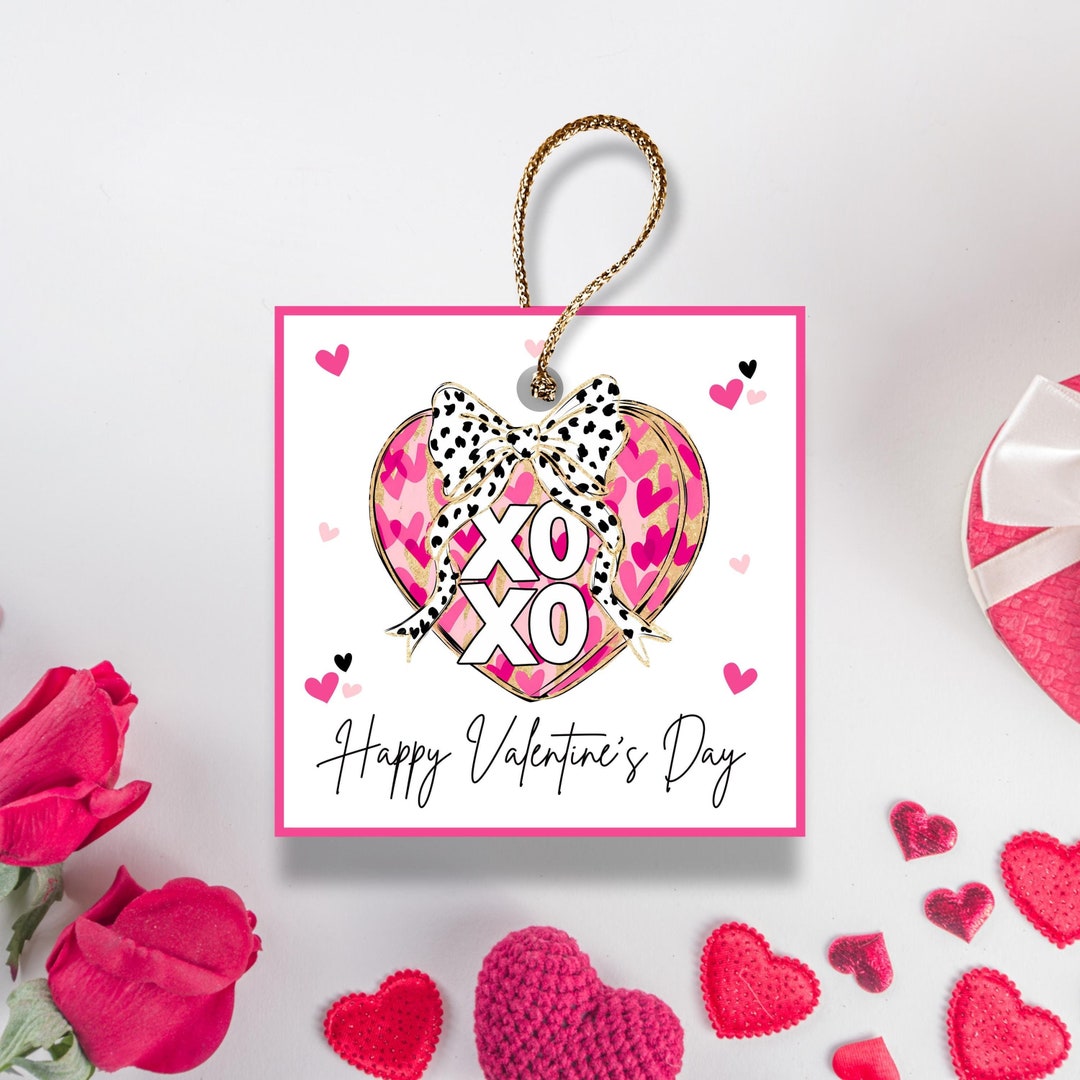 Valentine's Day Gift Tags - Printable - Bow Valentines - Instant ...
