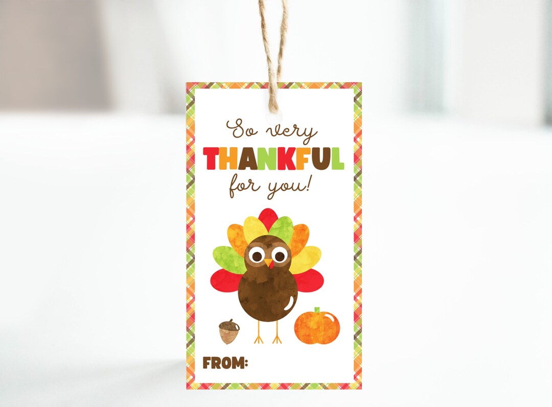 Thankful Tag - Printable - Instant Download - Treat Tag - Thanksgiving ...