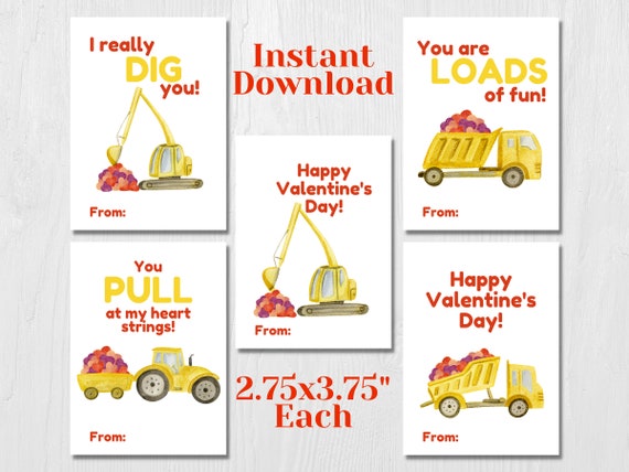 Printable Construction Valentines - Mom. Wife. Busy Life.