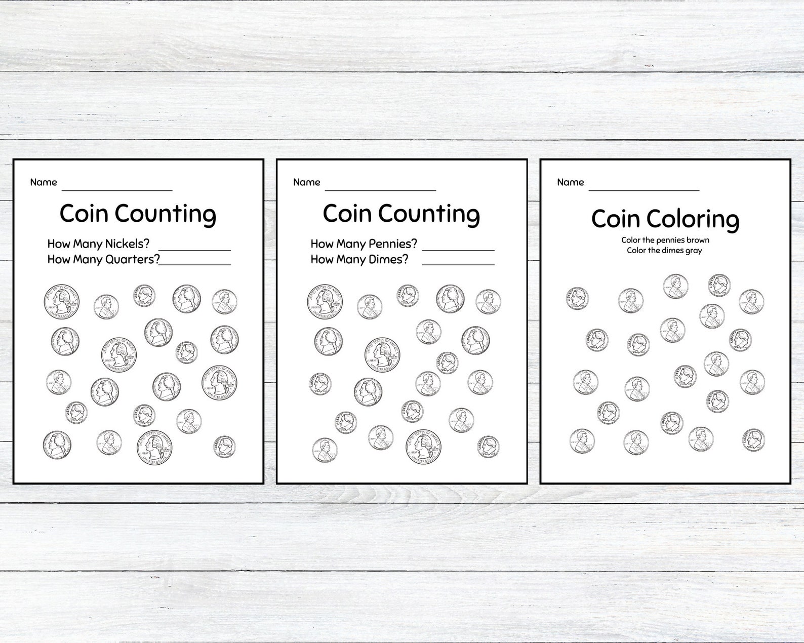 Coin Worksheets - Printable - Instant Download - Money Worksheets - Etsy