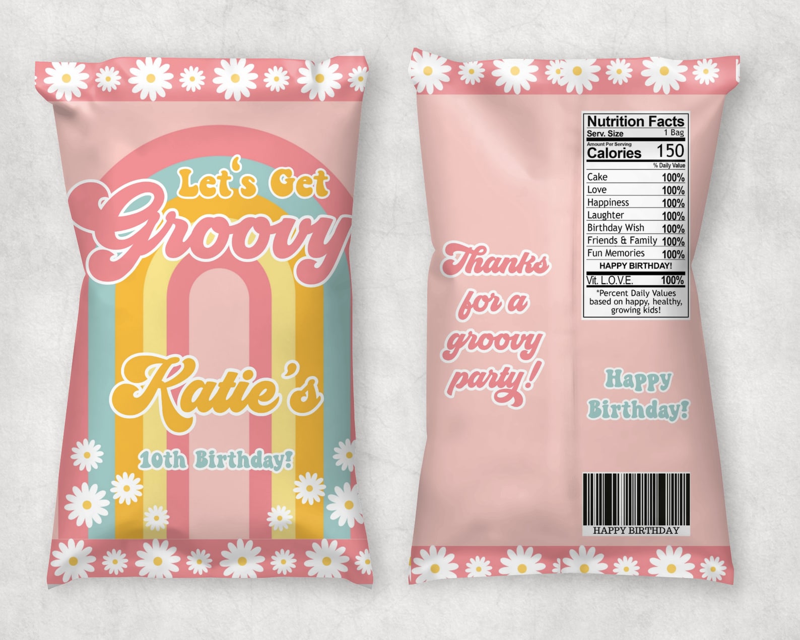 Retro Chip Bag Editable Printable Retro Birthday 70s - Etsy
