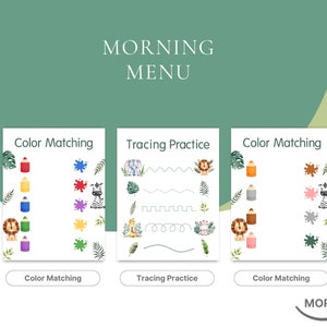 Preschool Morning Menu - Printable - Alphabet - Numbers - Affirmations ...
