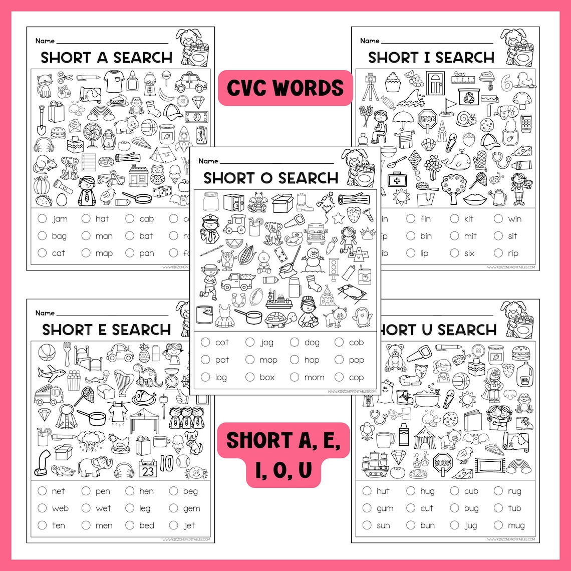 Phonics Worksheets - Printable - Ispy - Search - Cvc - Diagraphs ...