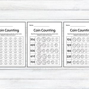 Coin Worksheets - Printable - Instant Download - Money Worksheets - Etsy