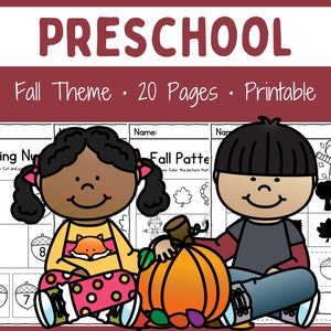Preschool - Fall Themed - Worksheets - Printable - Homeschool - Teacher ...