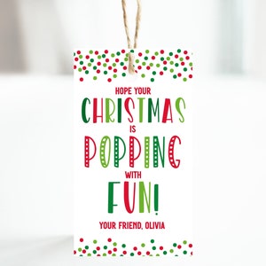 Popping Christmas Tag - Editable - Printable - Digital Download - Pop ...