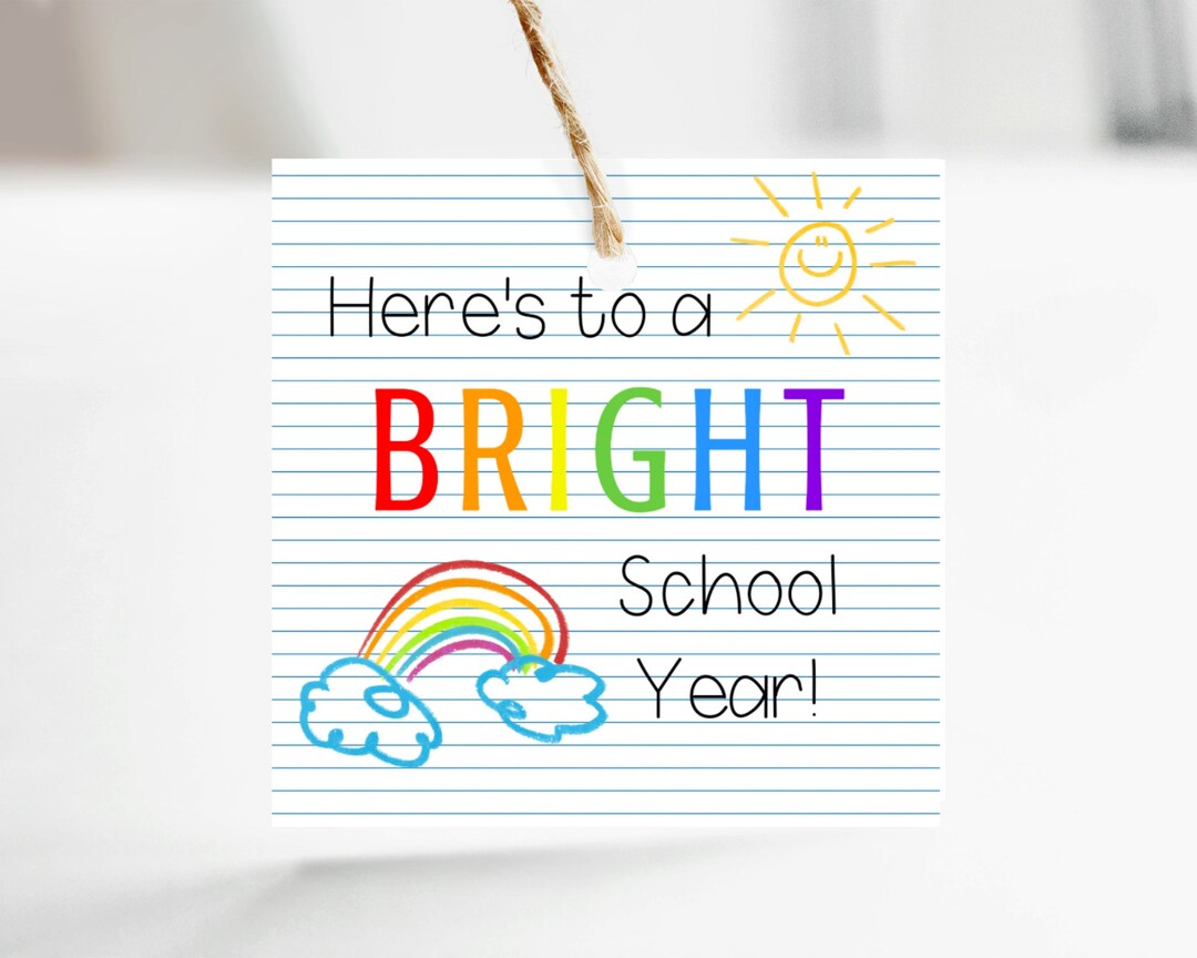Bright School Year Tag - Printable - Instant Download - Back to School ...