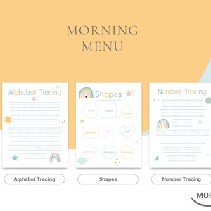 Morning Menu - Preschool - Printable - Kindergarten - Instant Download ...